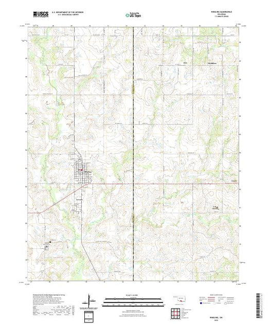 US Topo 7.5-minute map for Ringling OK – American Map Store