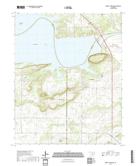 US Topo 7.5-minute map for Robert S Kerr Dam OK – American Map Store
