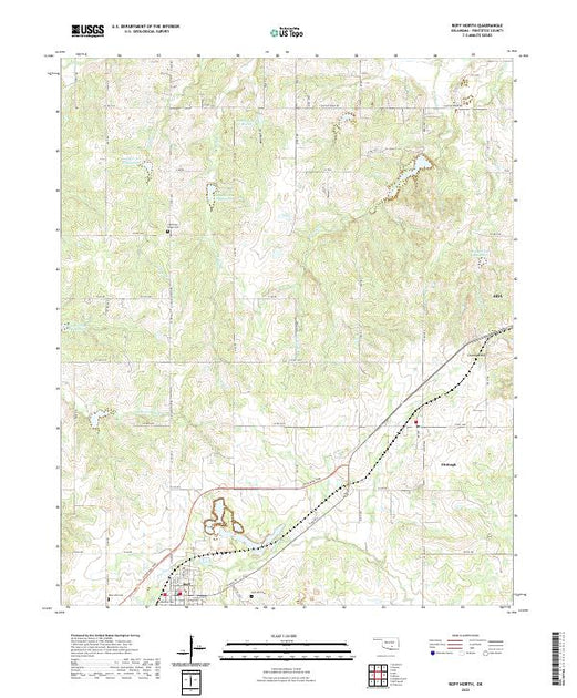 US Topo 7.5-minute map for Roff North OK – American Map Store