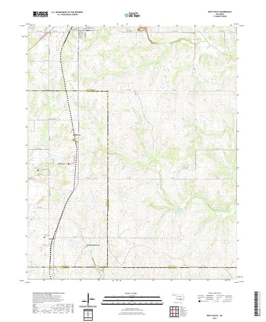 US Topo 7.5-minute map for Roff South OK – American Map Store