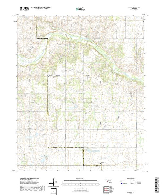 US Topo 7.5-minute map for Russell OK – American Map Store