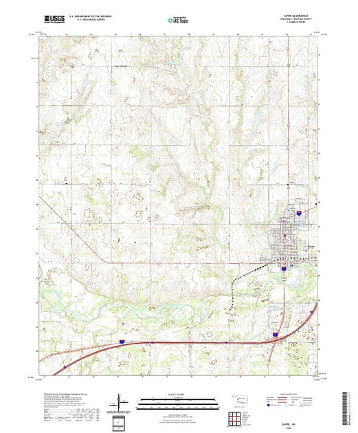 US Topo 7.5-minute map for Sayre OK – American Map Store