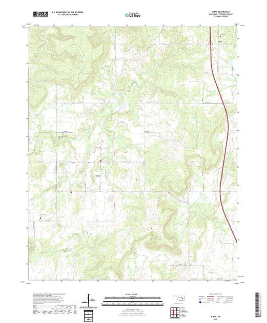 US Topo 7.5-minute map for Scipio OK – American Map Store