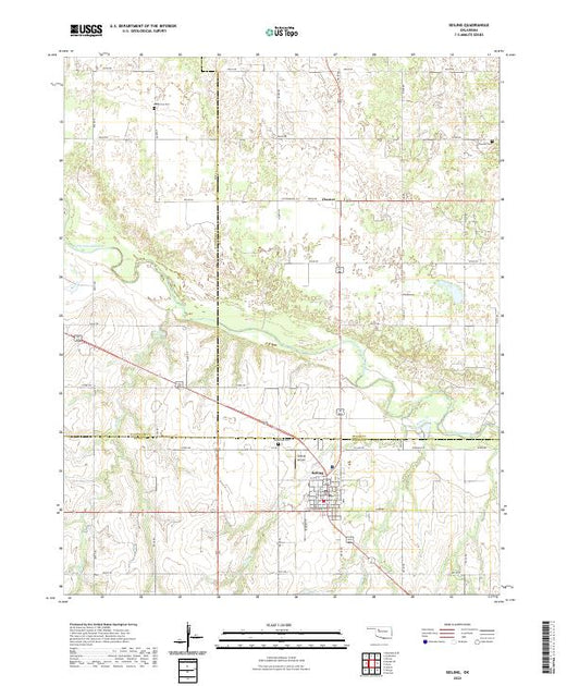 US Topo 7.5-minute map for Seiling OK – American Map Store