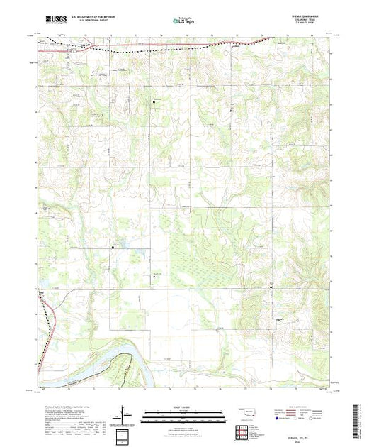 US Topo 7.5-minute map for Shoals OKTX – American Map Store