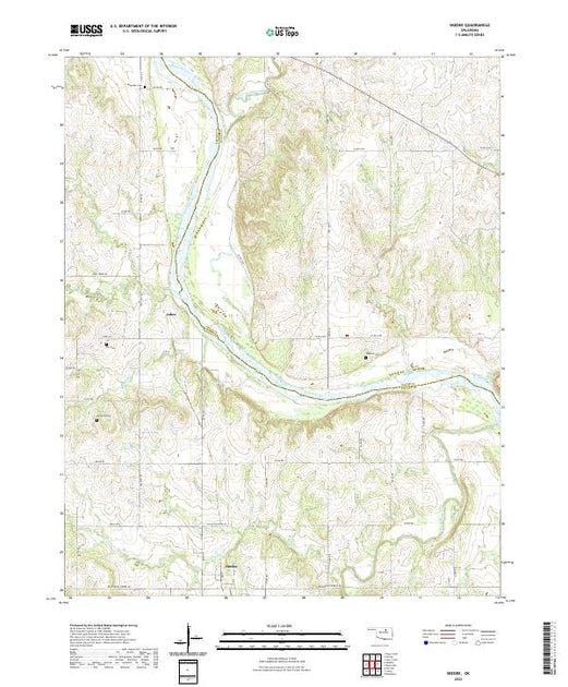 US Topo 7.5-minute map for Skedee OK – American Map Store