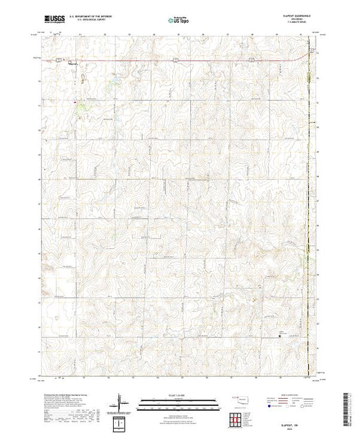 US Topo 7.5-minute map for Slapout OK – American Map Store