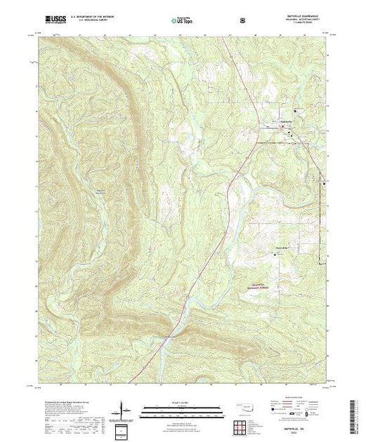 US Topo 7.5-minute map for Smithville OK – American Map Store