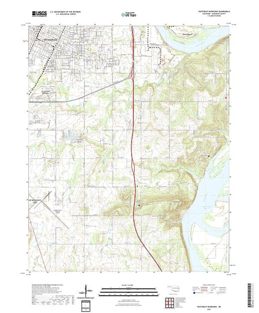 US Topo 7.5-minute map for Southeast Muskogee OK – American Map Store