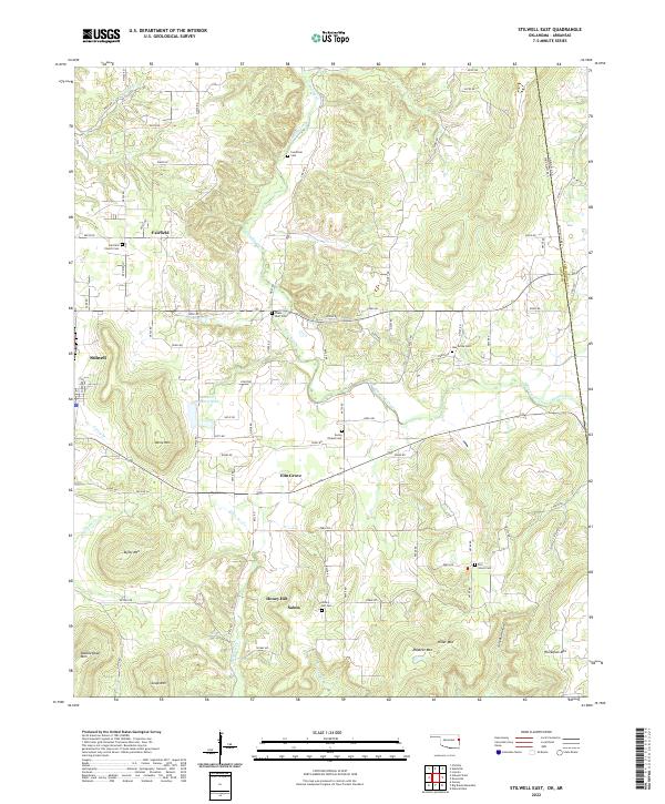 US Topo 7.5-minute map for Stilwell East OKAR – American Map Store
