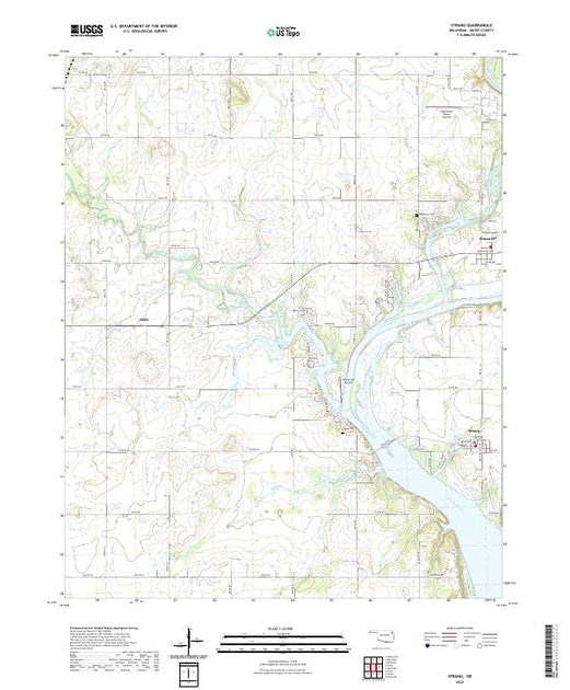 US Topo 7.5-minute map for Strang OK – American Map Store