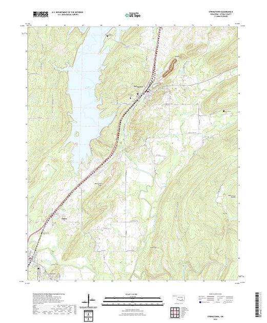 US Topo 7.5-minute map for Stringtown OK – American Map Store