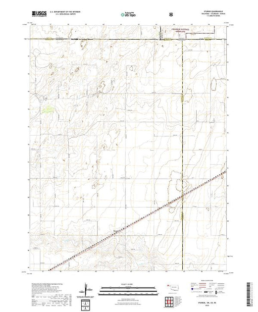 US Topo 7.5-minute map for Sturgis OKCOKS – American Map Store
