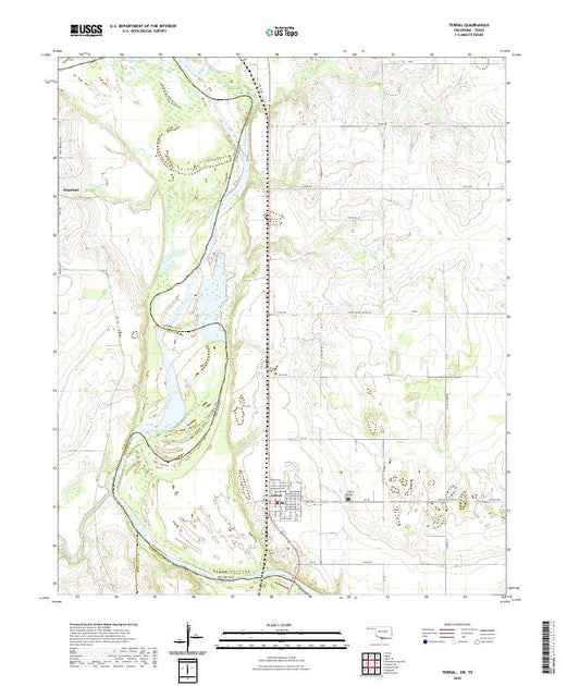US Topo 7.5-minute map for Terral OKTX – American Map Store