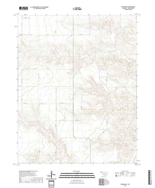 US Topo 7.5-minute map for Texhoma NE OK – American Map Store