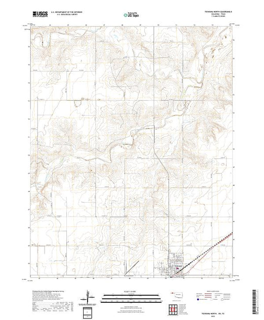 US Topo 7.5-minute map for Texhoma North OKTX – American Map Store
