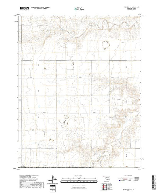 US Topo 7.5-minute map for Texhoma SW OKTX – American Map Store
