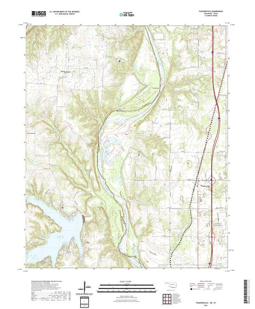 US Topo 7.5-minute map for Thackerville OKTX – American Map Store