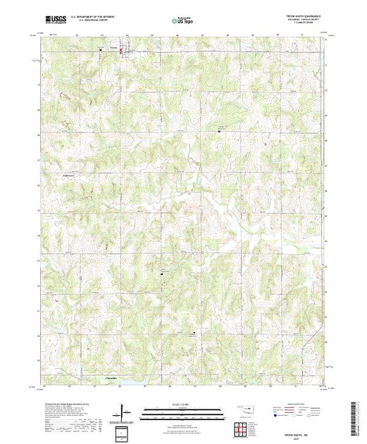 US Topo 7.5-minute map for Tryon South OK – American Map Store
