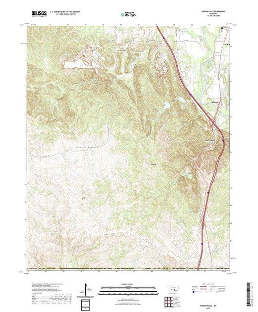 US Topo 7.5-minute map for Turner Falls OK – American Map Store