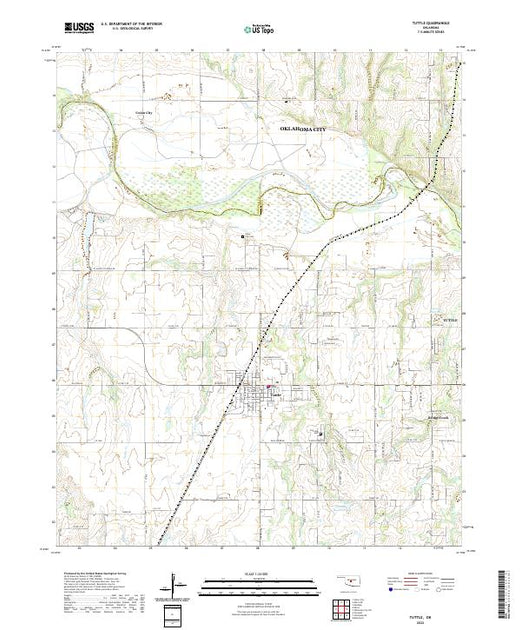 US Topo 7.5-minute map for Tuttle OK – American Map Store