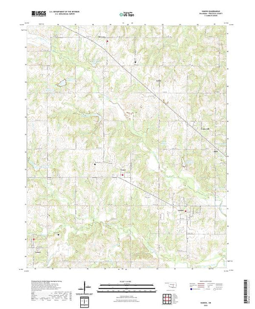 US Topo 7.5-minute map for Vanoss OK – American Map Store