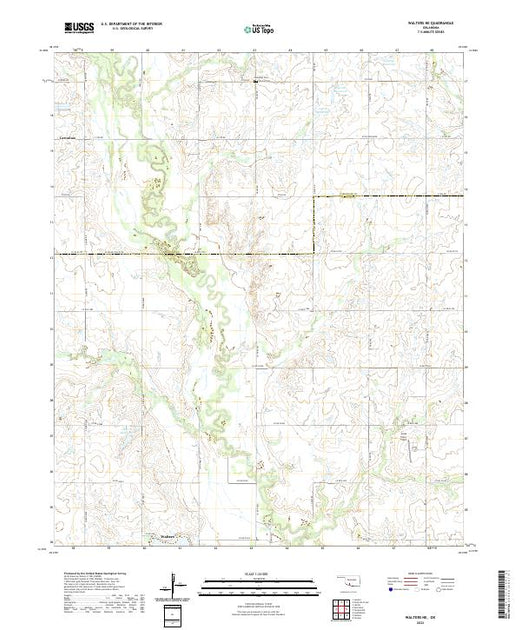 US Topo 7.5-minute map for Walters NE OK – American Map Store