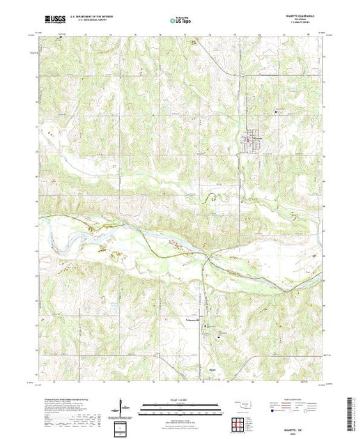 US Topo 7.5-minute map for Wanette OK – American Map Store