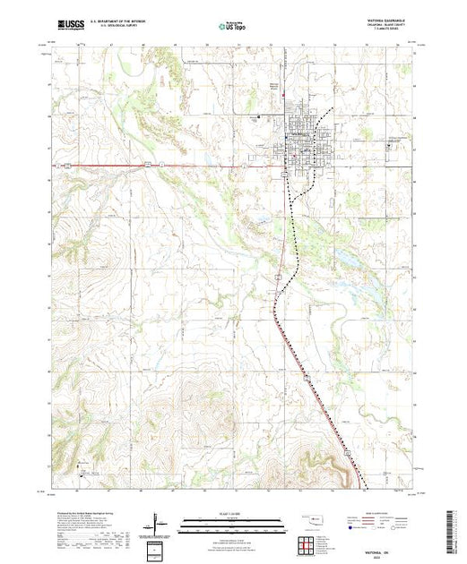 US Topo 7.5-minute map for Watonga OK – American Map Store