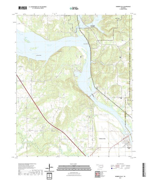 US Topo 7.5-minute map for Webbers Falls OK – American Map Store