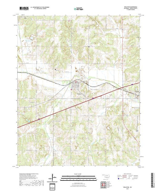 US Topo 7.5-minute map for Wellston OK – American Map Store