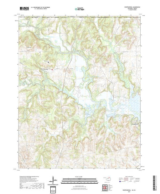 US Topo 7.5-minute map for Whippoorwill OKKS – American Map Store