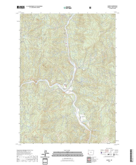 US Topo 7.5-minute map for Agness OR – American Map Store