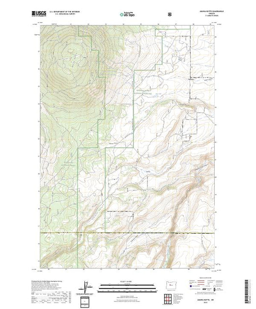 US Topo 7.5-minute map for Akawa Butte OR – American Map Store