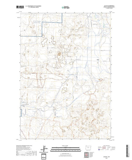 US Topo 7.5-minute map for Alfalfa OR – American Map Store