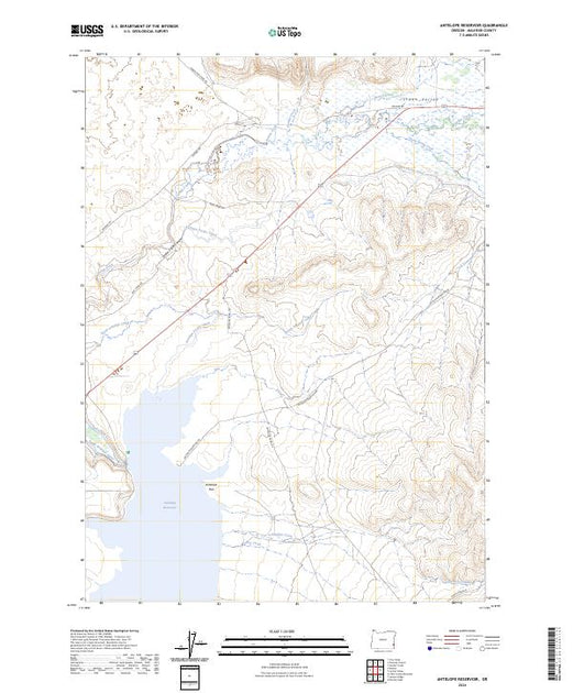 US Topo 7.5-minute map for Antelope Reservoir OR – American Map Store