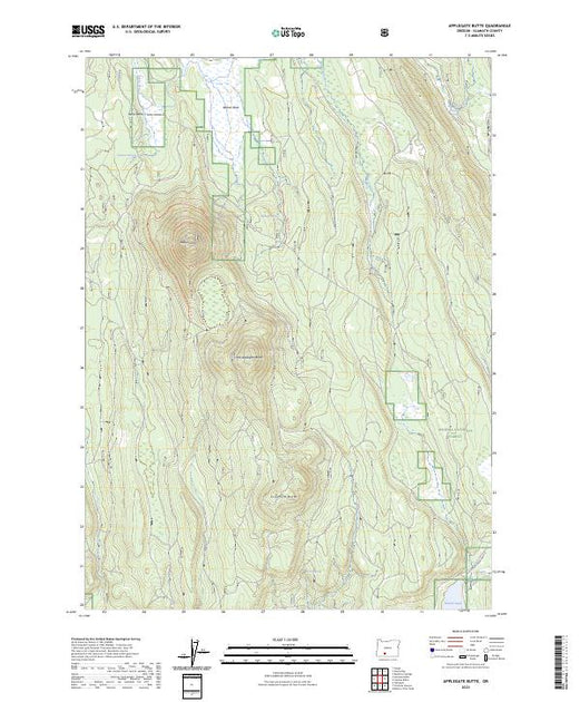 US Topo 7.5-minute map for Applegate Butte OR – American Map Store