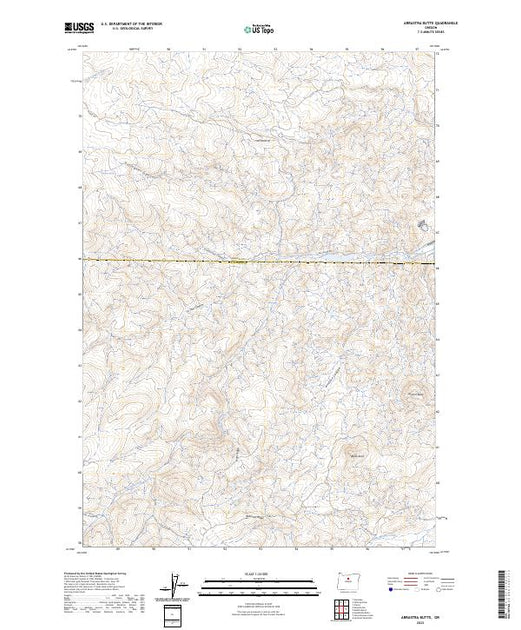 US Topo 7.5-minute map for Arrastra Butte OR – American Map Store