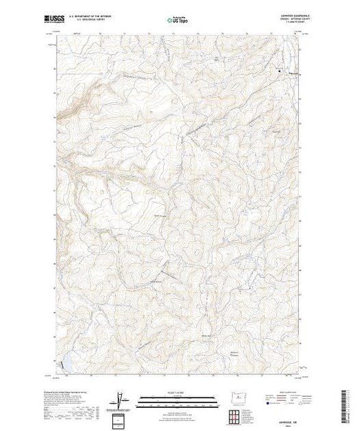 US Topo 7.5-minute map for Ashwood OR – American Map Store