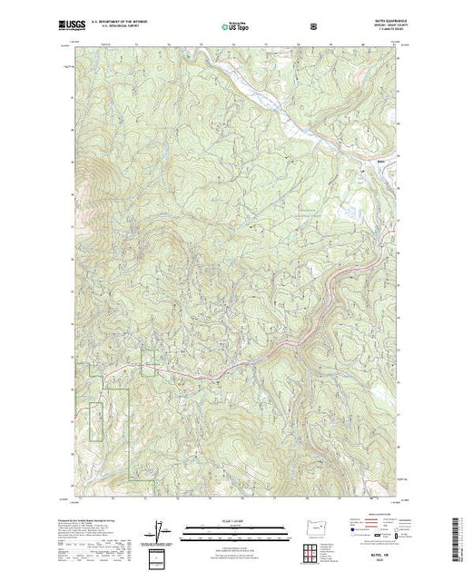 US Topo 7.5-minute map for Bates OR – American Map Store