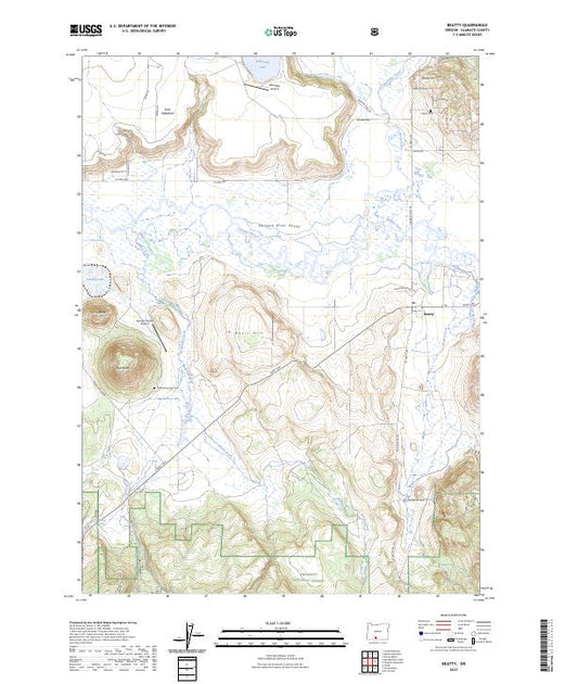 US Topo 7.5-minute map for Beatty OR – American Map Store