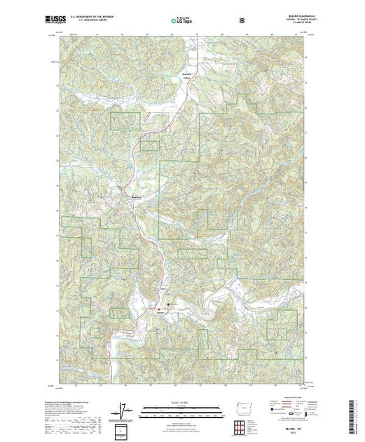 US Topo 7.5-minute map for Beaver OR – American Map Store