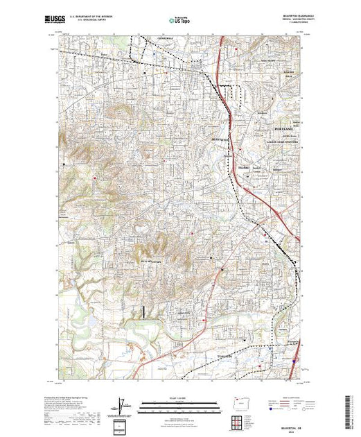 US Topo 7.5-minute map for Beaverton OR – American Map Store