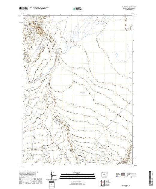 US Topo 7.5-minute map for Blitzen SW OR – American Map Store