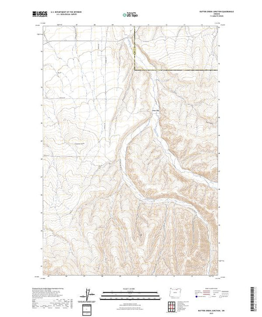 US Topo 7.5-minute map for Butter Creek Junction OR – American Map Store