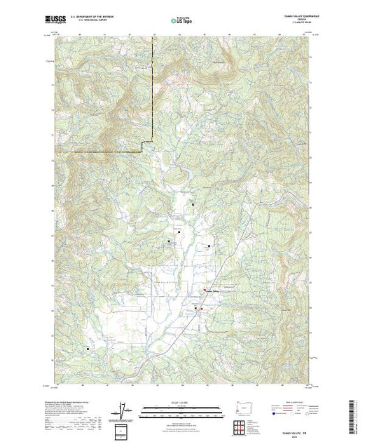 US Topo 7.5-minute map for Camas Valley OR – American Map Store