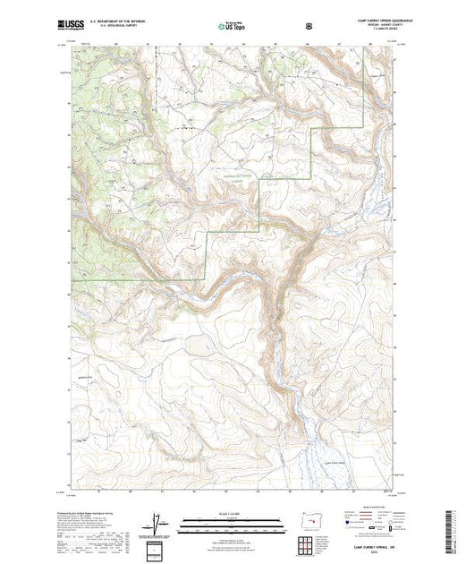US Topo 7.5-minute map for Camp Currey Spring OR – American Map Store