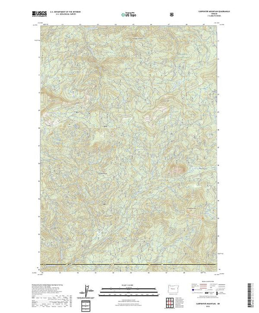 US Topo 7.5-minute map for Carpenter Mountain OR – American Map Store