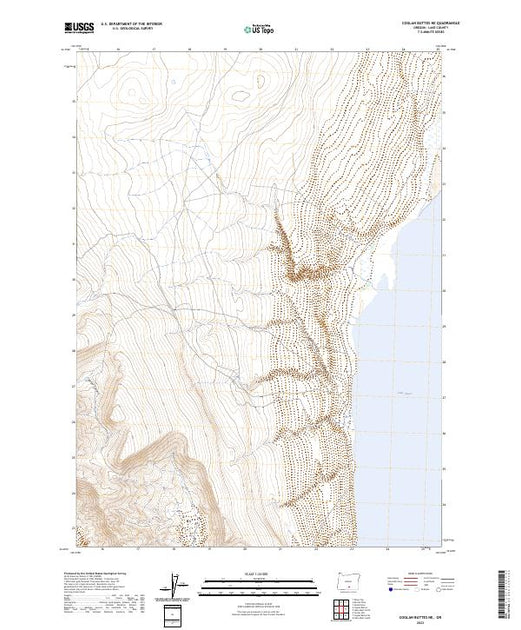 US Topo 7.5-minute map for Coglan Buttes NE OR – American Map Store
