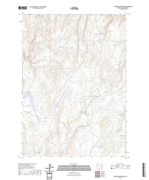 US Topo 7.5-minute map for Copeland Reservoirs OR – American Map Store